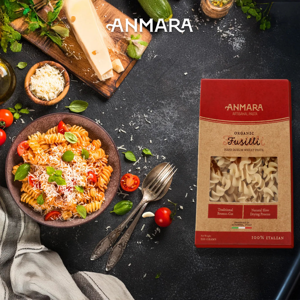 Anmara Organic Fusilli | Italian Bronze-Cut Pasta for Sauces & Baked ...