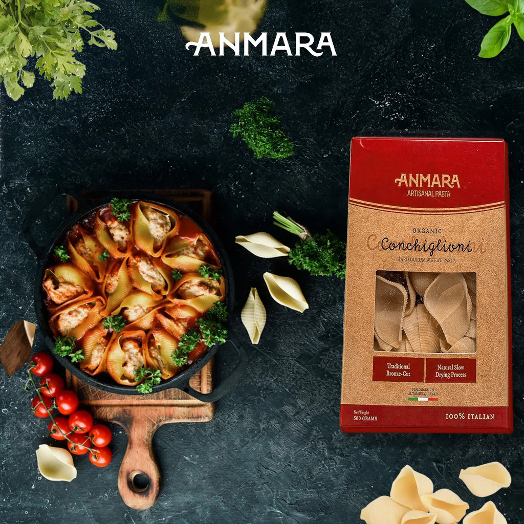 Anmara Organic Conchiglioni | Italian Bronze-Cut Pasta for Stuffed ...